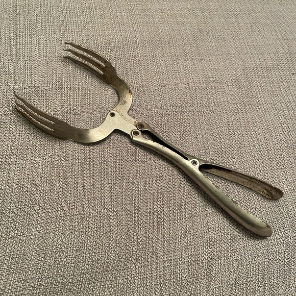 Kitchen | Vintage Rare Metal Double Hinged Serving Forks Tongs Mechanical | Poshmark